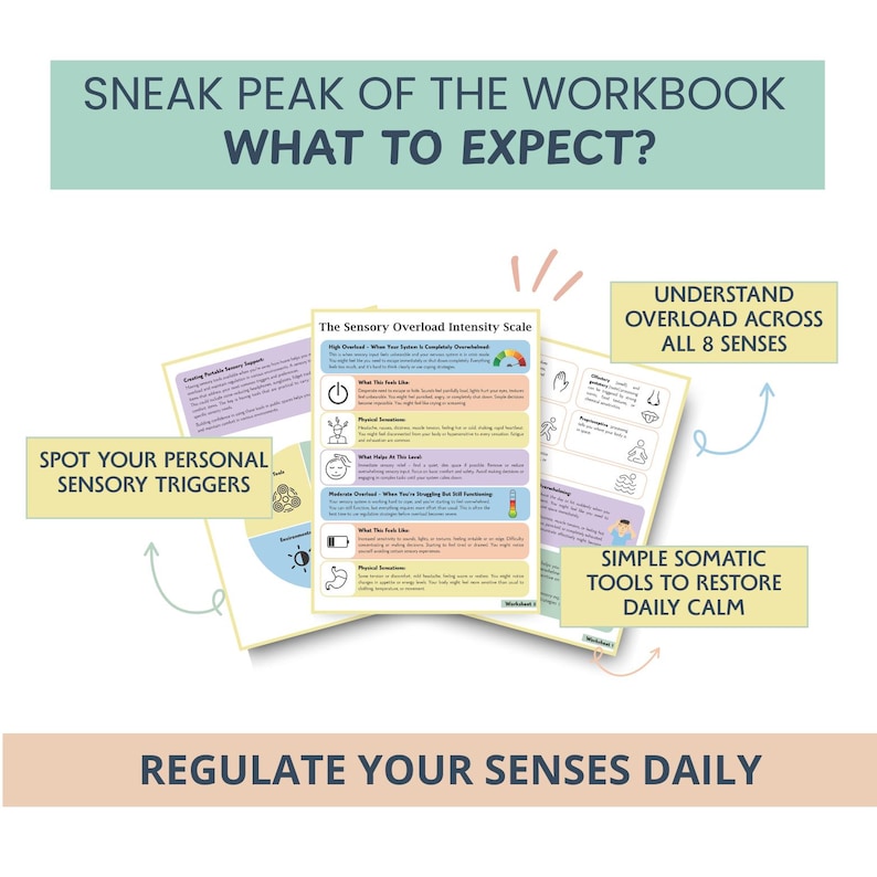 Sensory Regulation Worksheets: Neurodivergent Coping Skills for ADHD ...