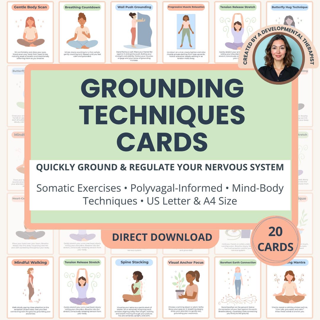 Grounding Techniques Digital Card Deck Somatic Therapy Nervous System ...