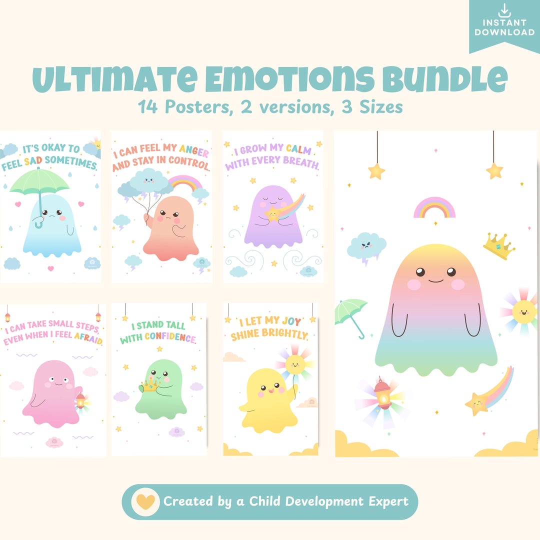 Ultimate Ghost Emotion Posters | Printable Calm Corner SEL | Classroom ...