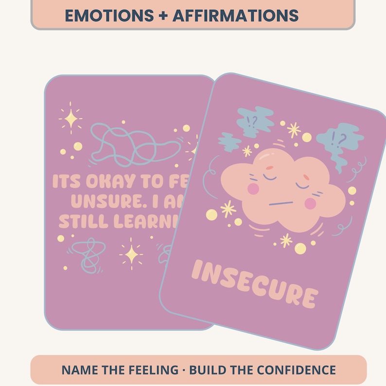 Kids Emotion Flashcards: Hand Drawn Feelings Cards, SEL School ...