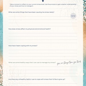 Calm Your Mind Journal, Stress Management Workbook, Emotional Support ...