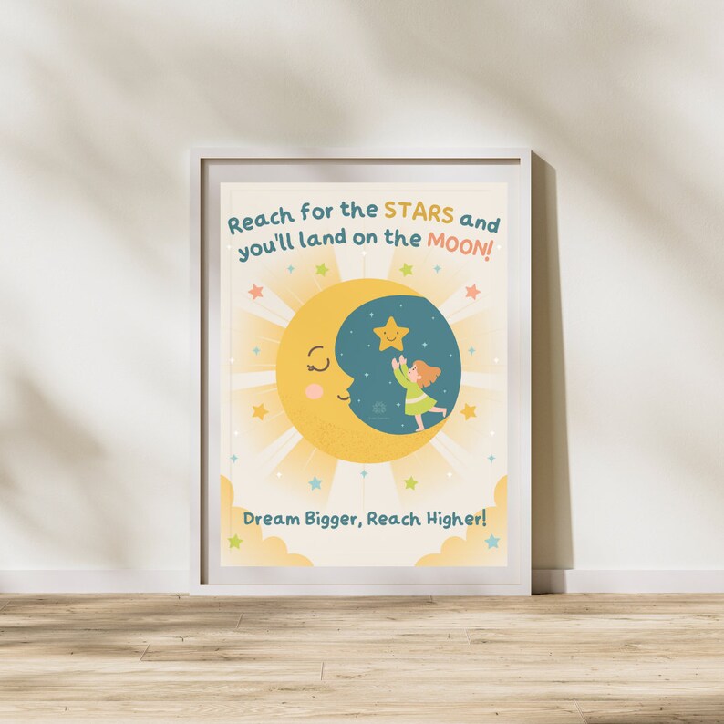 Growth Mindset Wall Art, Inspirational Quote Poster for Kids, Dream Big ...