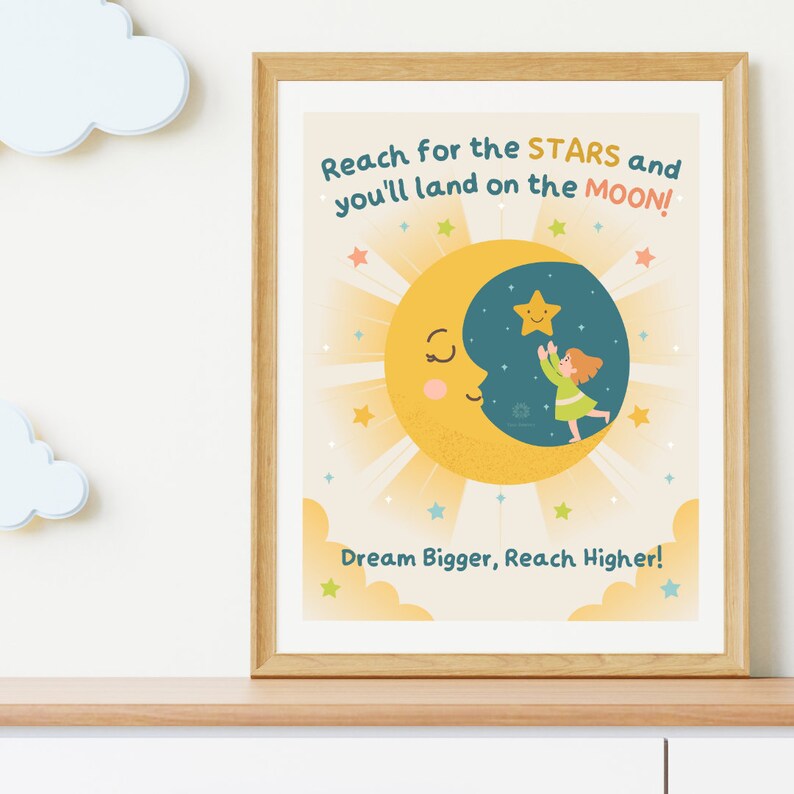 Growth Mindset Wall Art, Inspirational Quote Poster for Kids, Dream Big ...