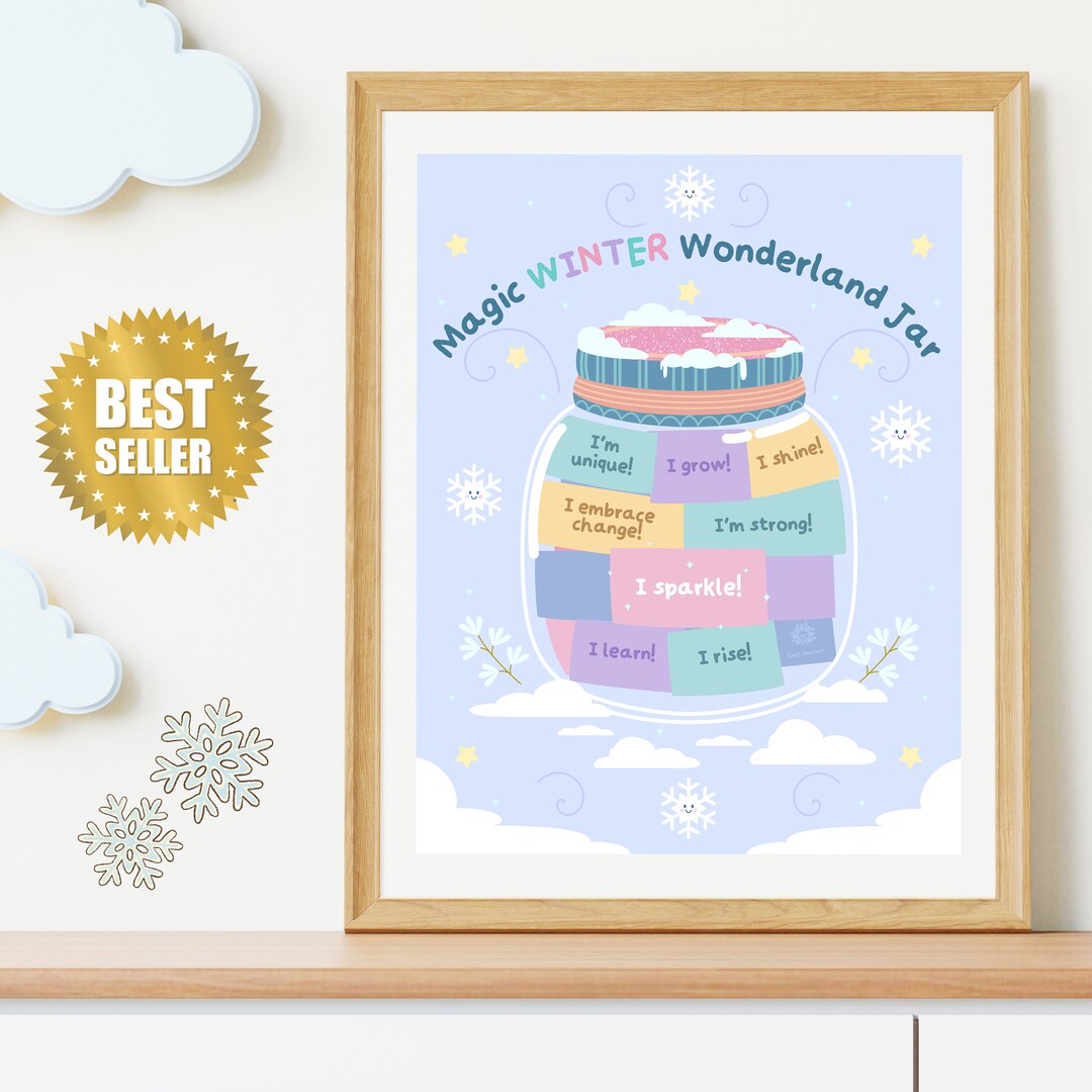 Magic Winter Affirmation Jar Poster, Digital Growth Mindset Poster for ...
