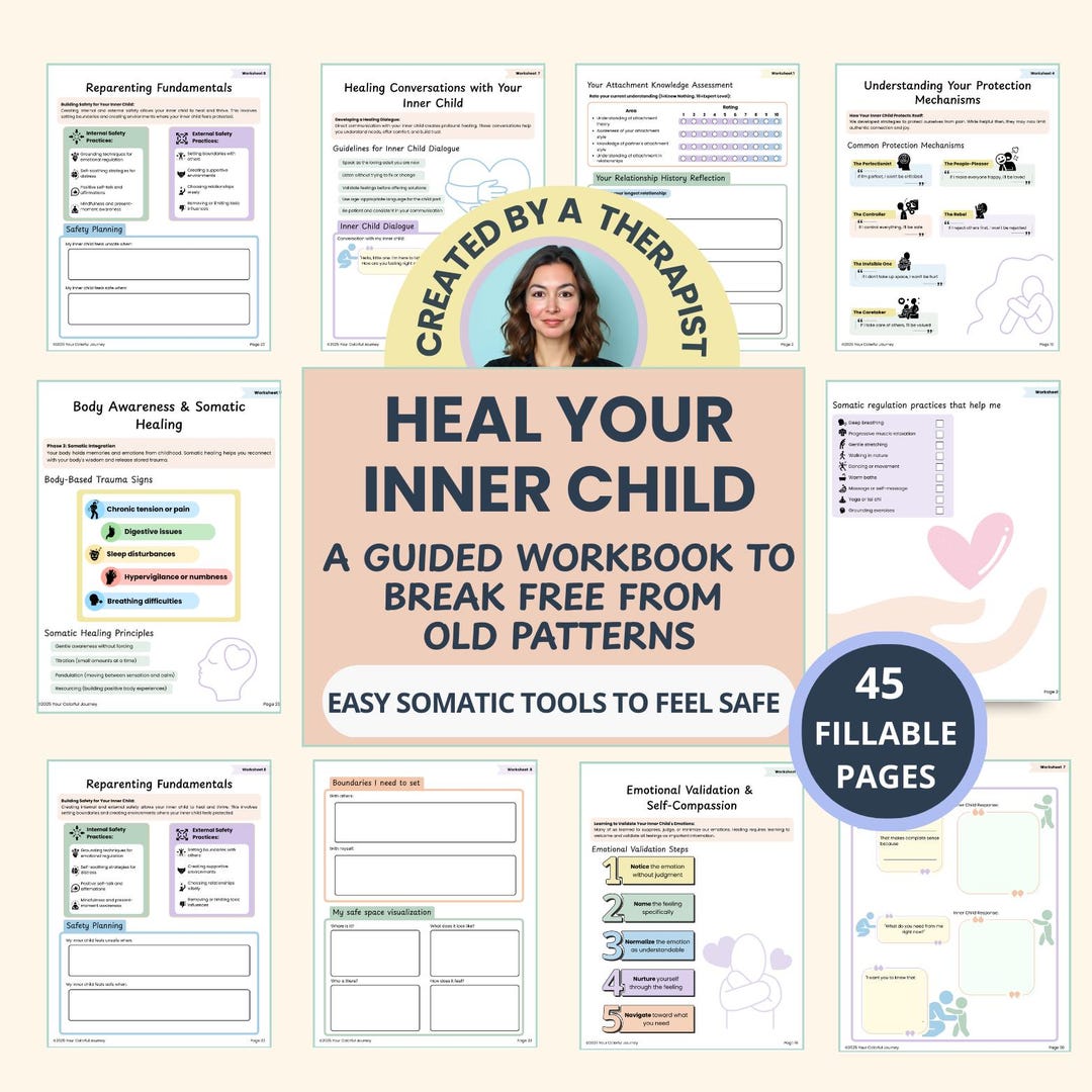 Inner Child Healing Workbook | CBT & Somatic Tools for Reparenting ...