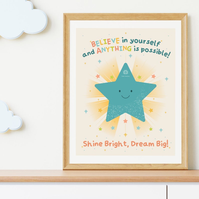 Growthmindset Poster for Kids, Believe in Yourself Poster ...