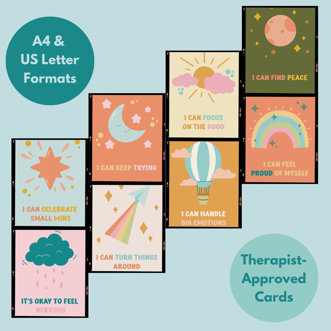 Positive Affirmation Cards Digital, Whimsical Skies: Calmful Daily ...