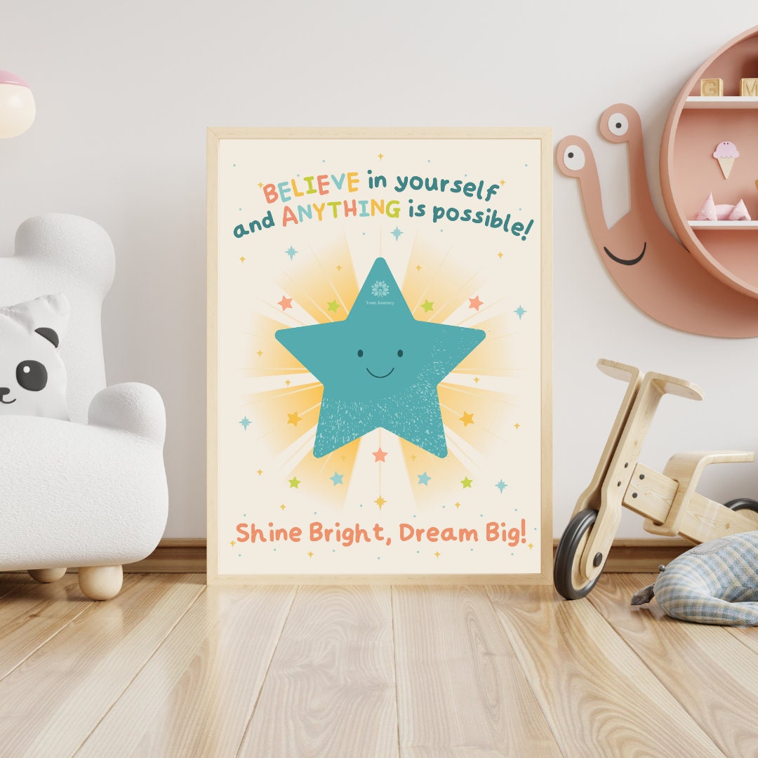Growthmindset Poster for Kids, Believe in Yourself Poster ...