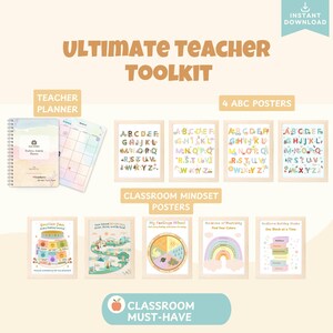 Teacher Resource Pack Digital Planner SEL Posters ABC Charts Calm ...