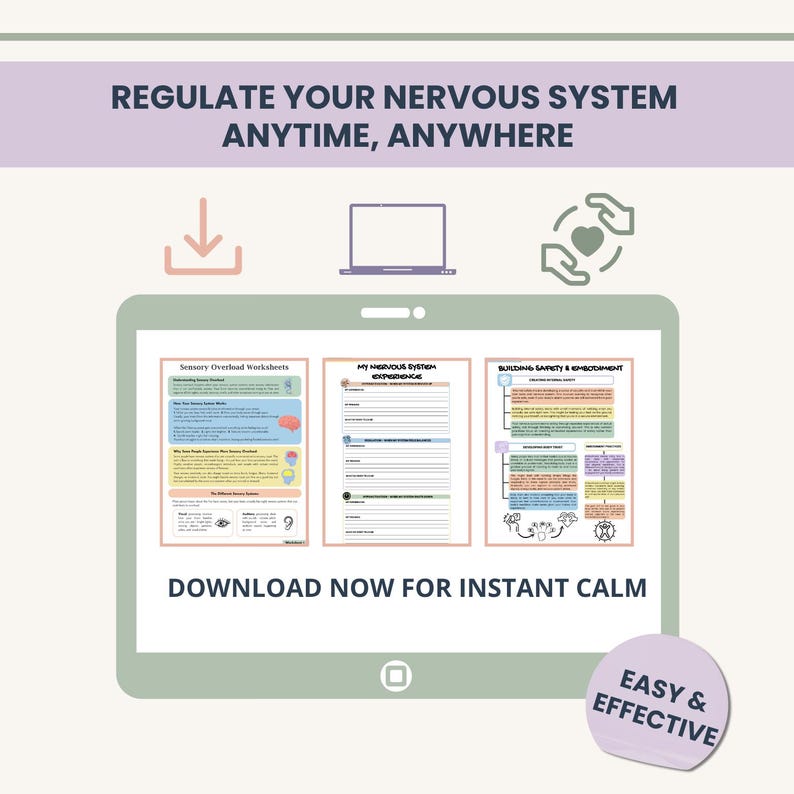 Somatic Therapy Worksheets: Restore Safety in Your Body, Vagus Nerve ...