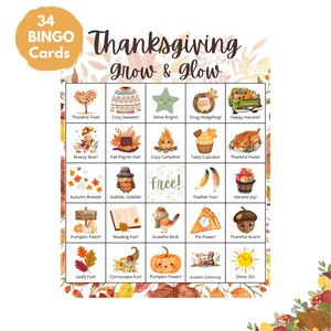Thanksgiving Bingo Cards Printable, Growth Mindset Game for Kids ...