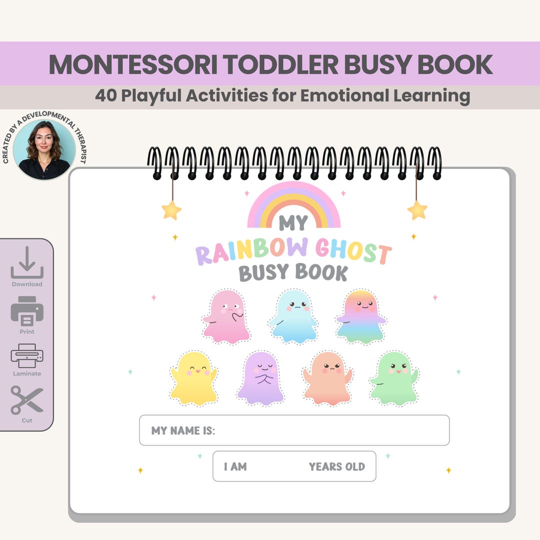 Toddler Busy Book Printable Montessori Emotional Regulation Activities ...