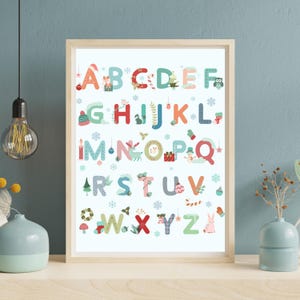 Winter ABC Poster for Kids, Digital Alphabet Wall Art, Winter ...