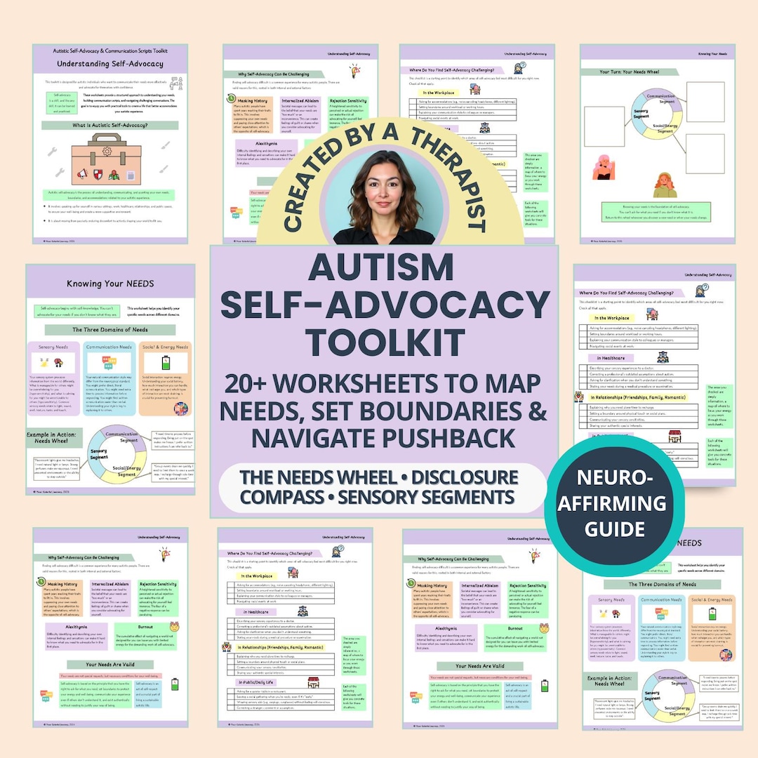 Autistic Self-advocacy Worksheets: Autism Disclosure, Setting ...