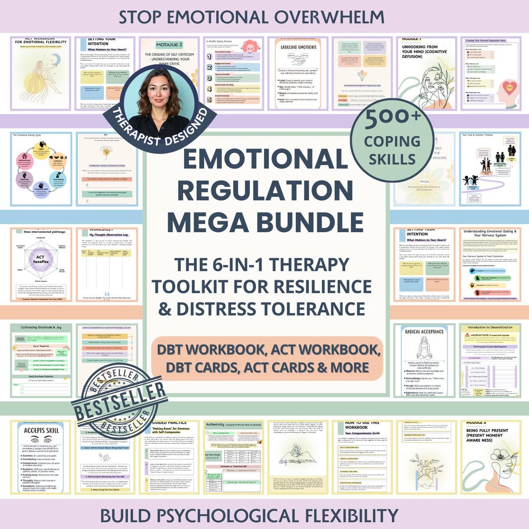 Coping Skills MEGA Bundle: DBT & ACT Therapy, Emotional Resilience ...