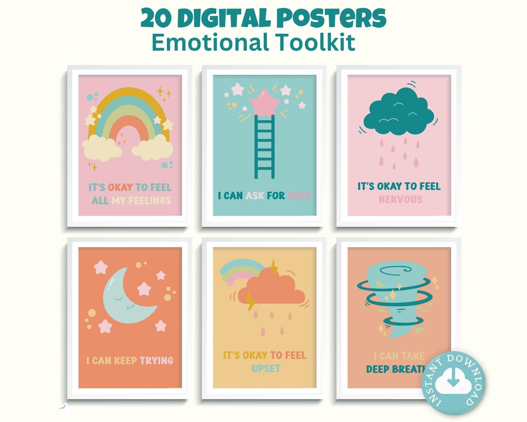 20 Printable Affirmation Posters, Calm Corner Decor, Emotional Growth ...