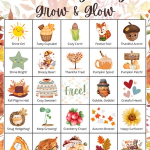Thanksgiving Bingo Cards Printable, Growth Mindset Game for Kids ...