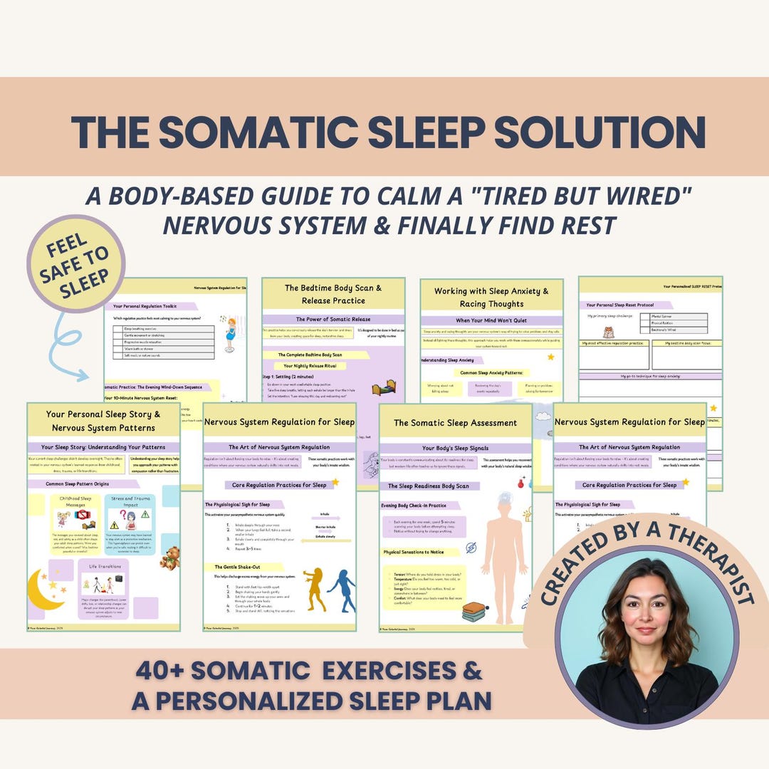Somatic Sleep Toolkit & CBT Worksheets for Nervous System Regulation ...