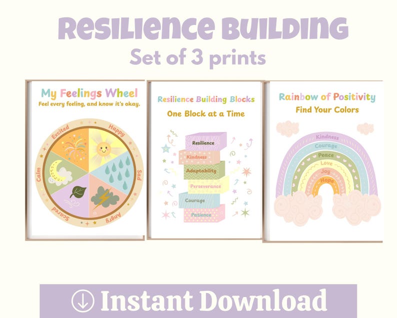 Calm Corner Poster Set Digital Emotional Learning Prints Mindfulness ...