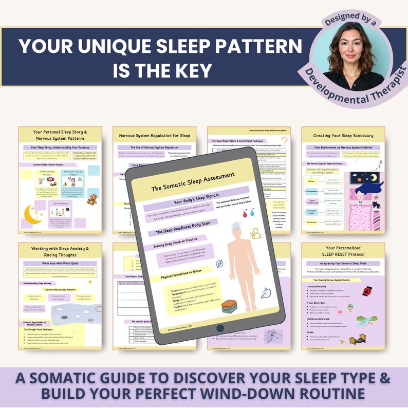Somatic Sleep Toolkit & CBT Worksheets for Nervous System Regulation ...