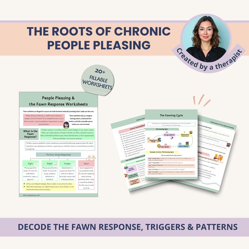 Fawn Response: People Pleasing Worksheets, Conflict Avoidance ...