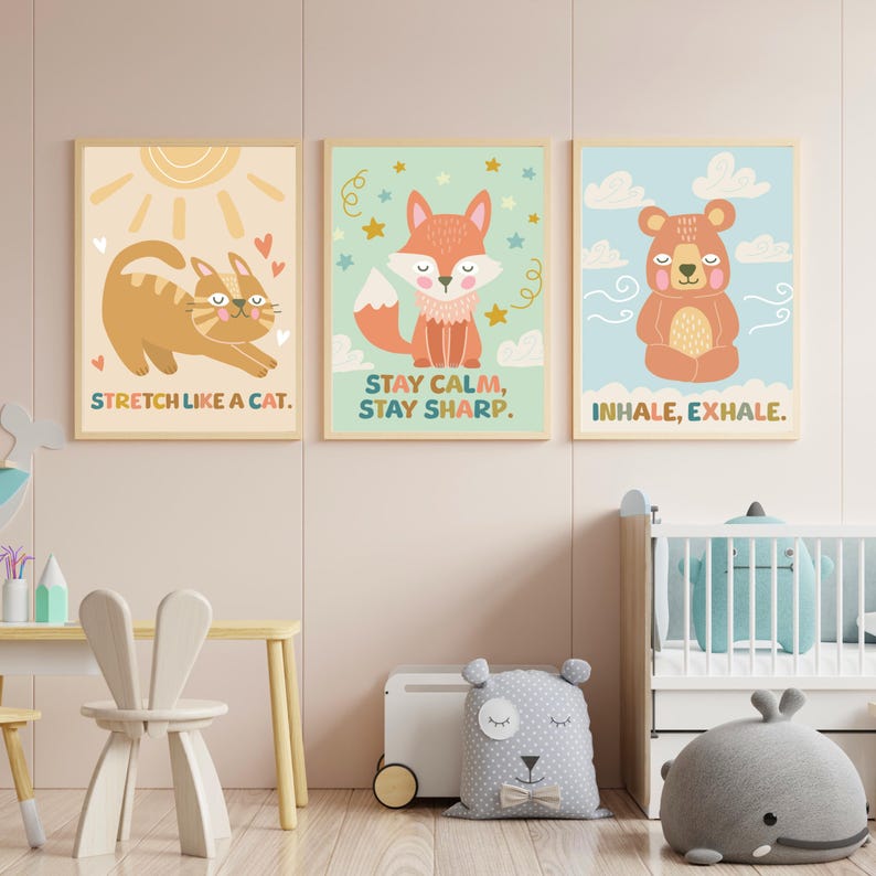 Mindfulness Posters for Calm Corners, Digital Printable Art for Kids ...