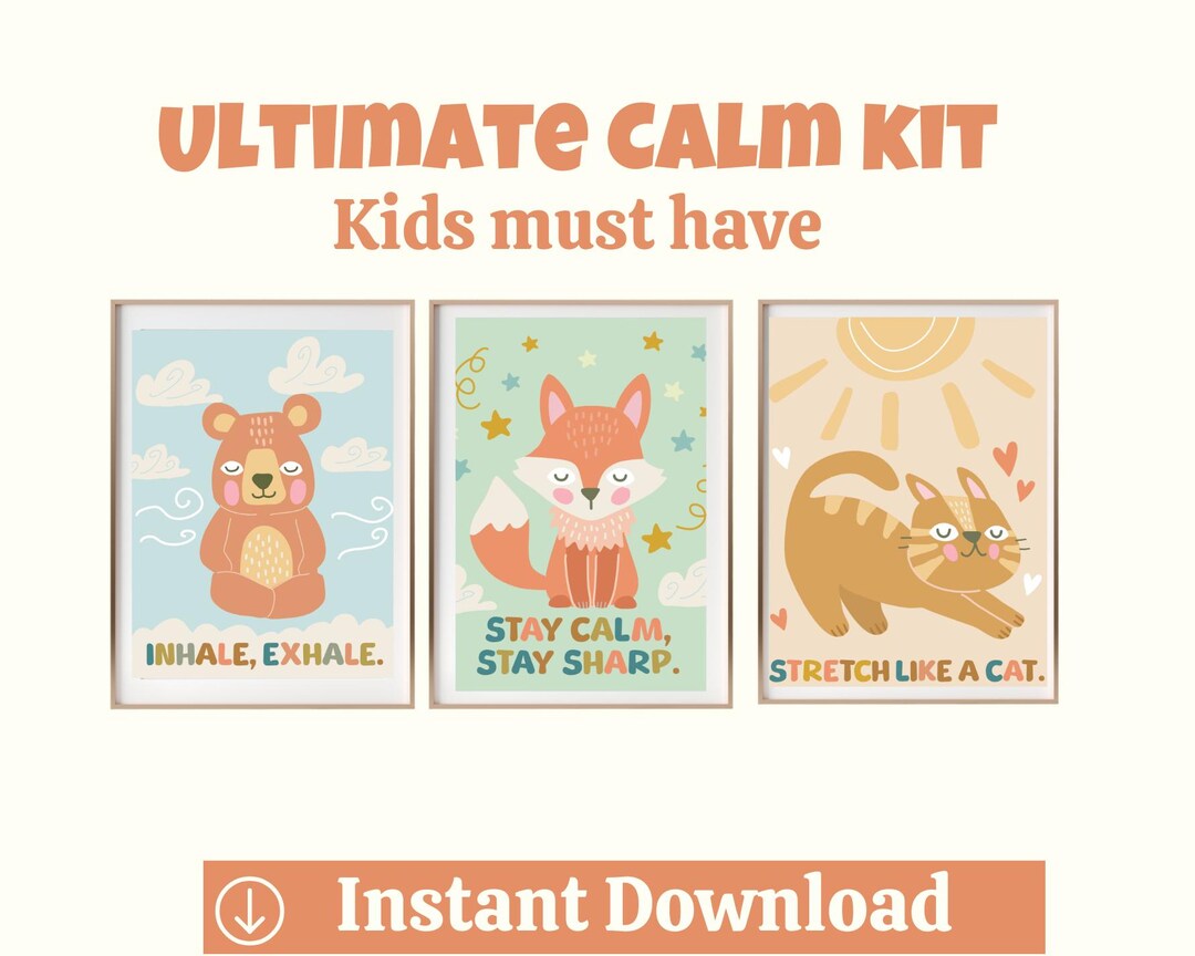 Mindfulness Posters for Kids | Calm Corner Wall Art | Breathing ...