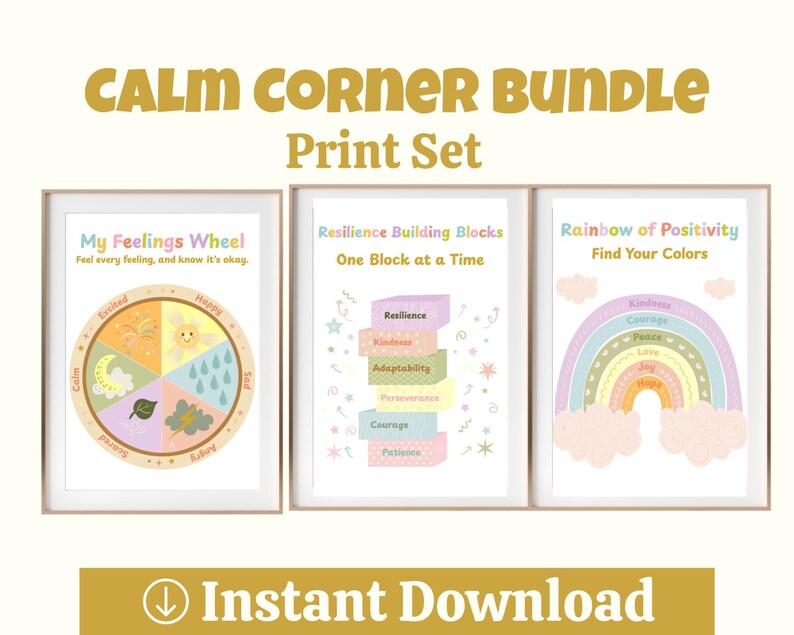 Zones of Regulation Bundle, Printable Calm Corner Art, Digital Feelings ...