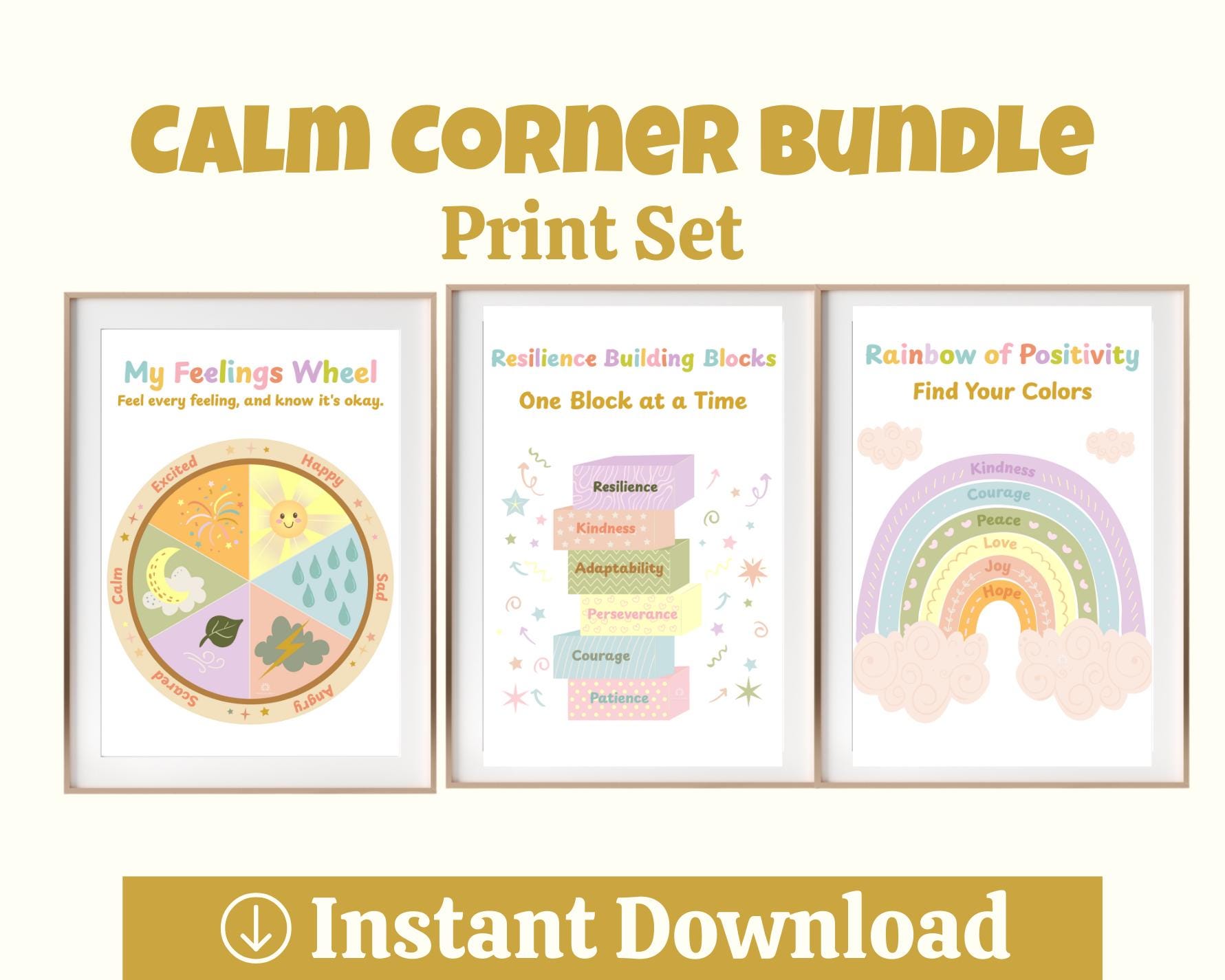 Zones of Regulation Bundle, Printable Calm Corner Art, Digital Feelings ...