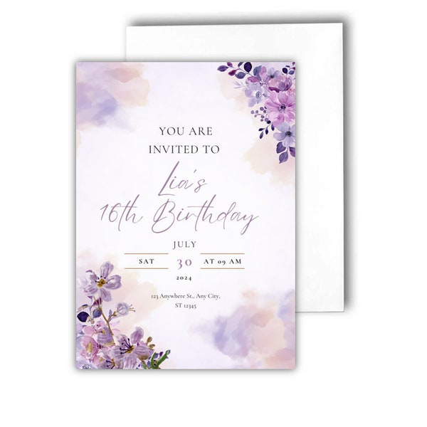 Lavender Invitations - Etsy