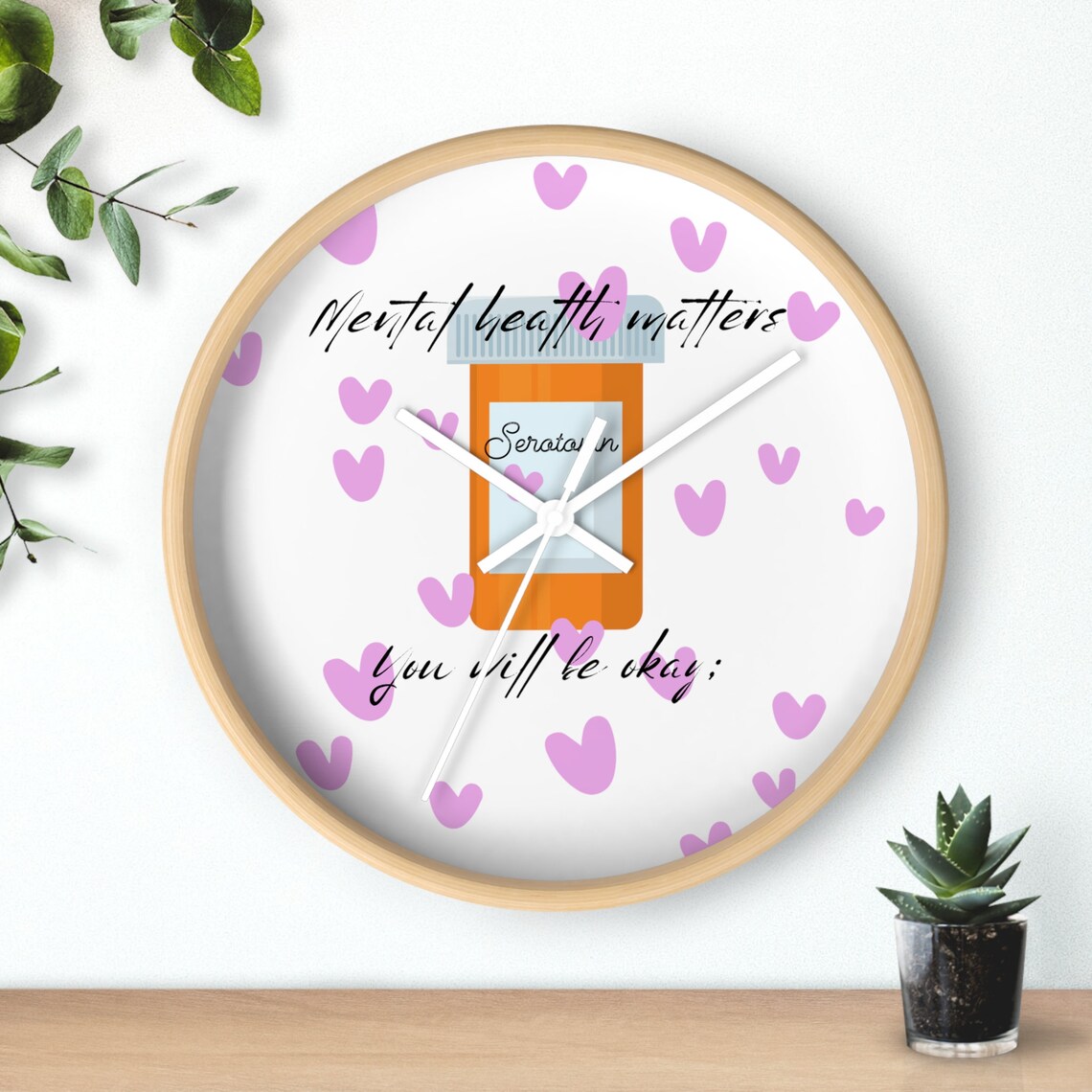 Mental Health Matters Wall Clock Mental Health Awareness, Advocacy ...