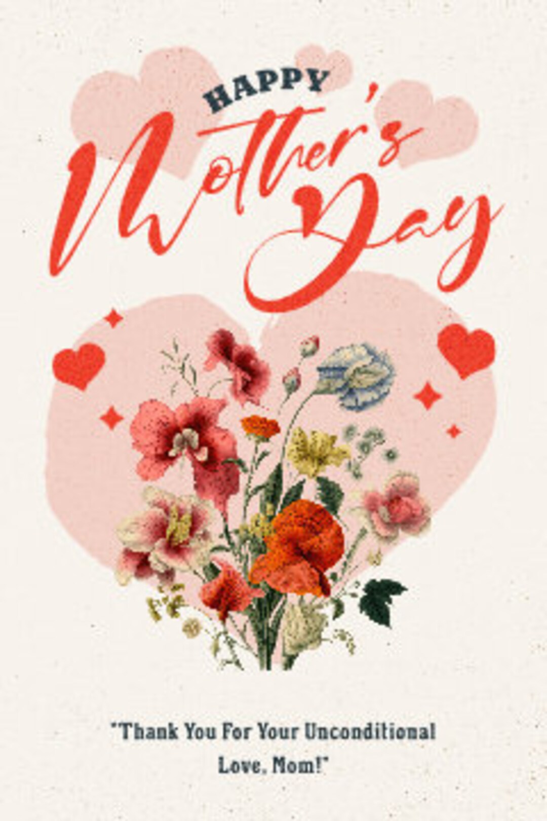 Happy Mothers Day Printable Cards Lot Of 5 Cards Digital Download Print