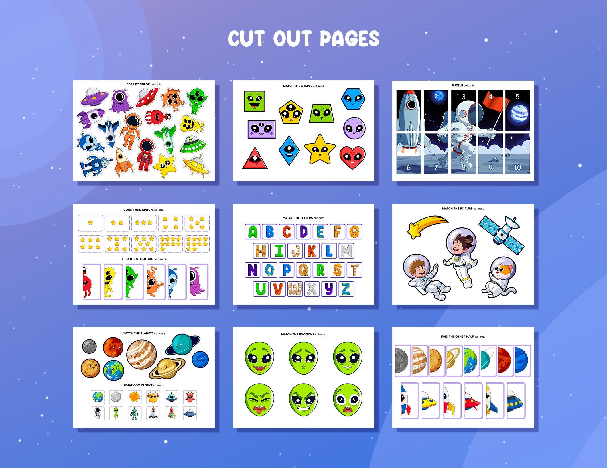 Space-themed Busy Book: Printable Learning Activities (digital Product ...