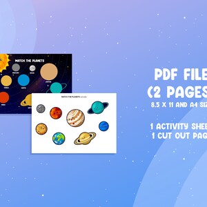 Match the Planets Printable Activity, Interactive Learning for Kids and ...