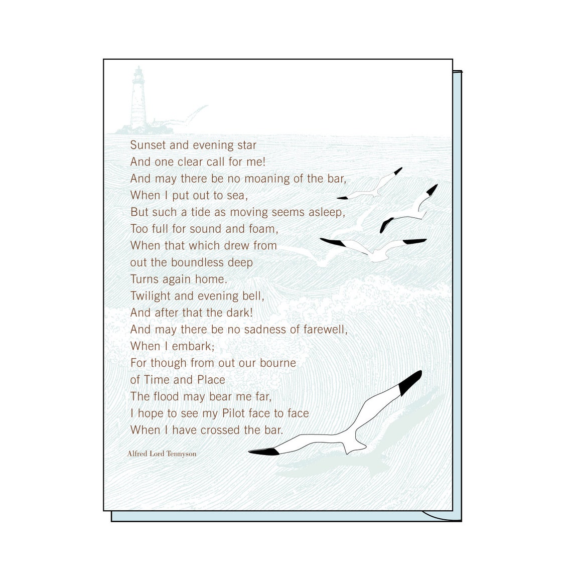 A2-75 Waves Crossing the Bar Poem - Note Card - Etsy
