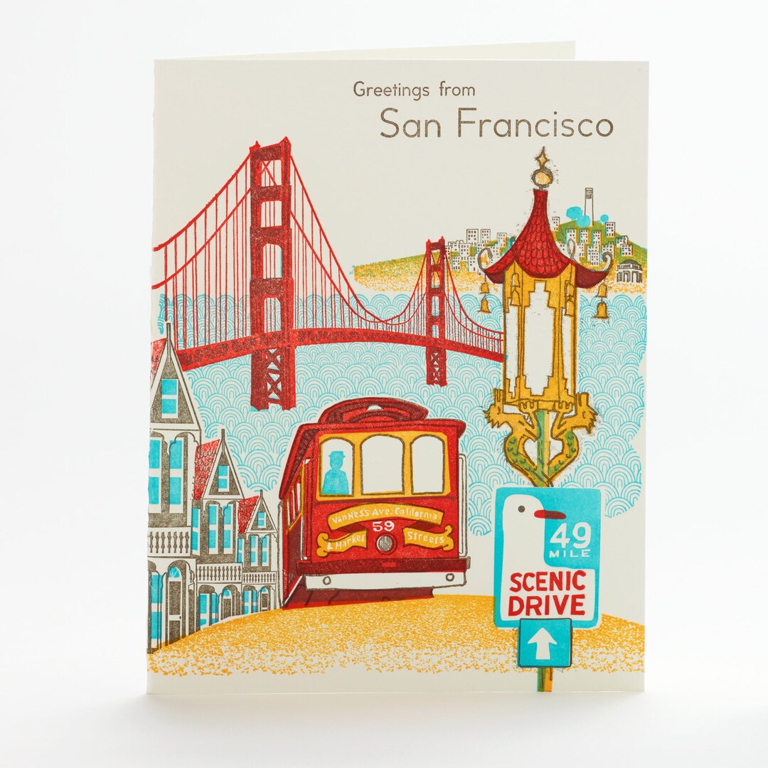 A2-111 - "greetings From San Francisco" - Note Card - Etsy