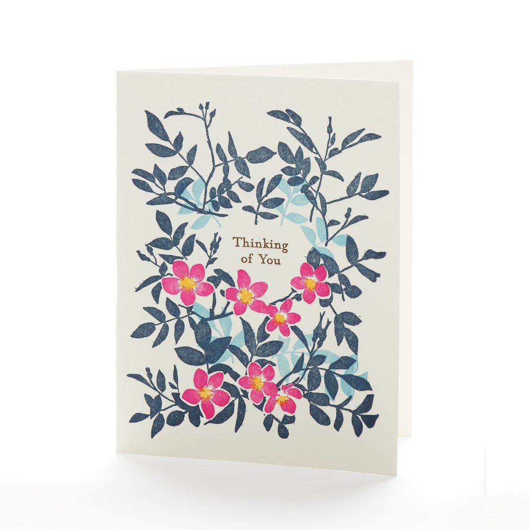 A2-234 Roses, "thinking of You" Letterpress Card - Etsy