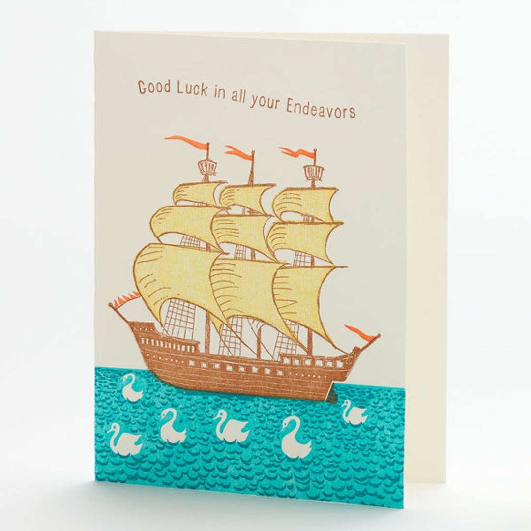 A2-106 Ship good Luck on All Your Endeavors Note - Etsy