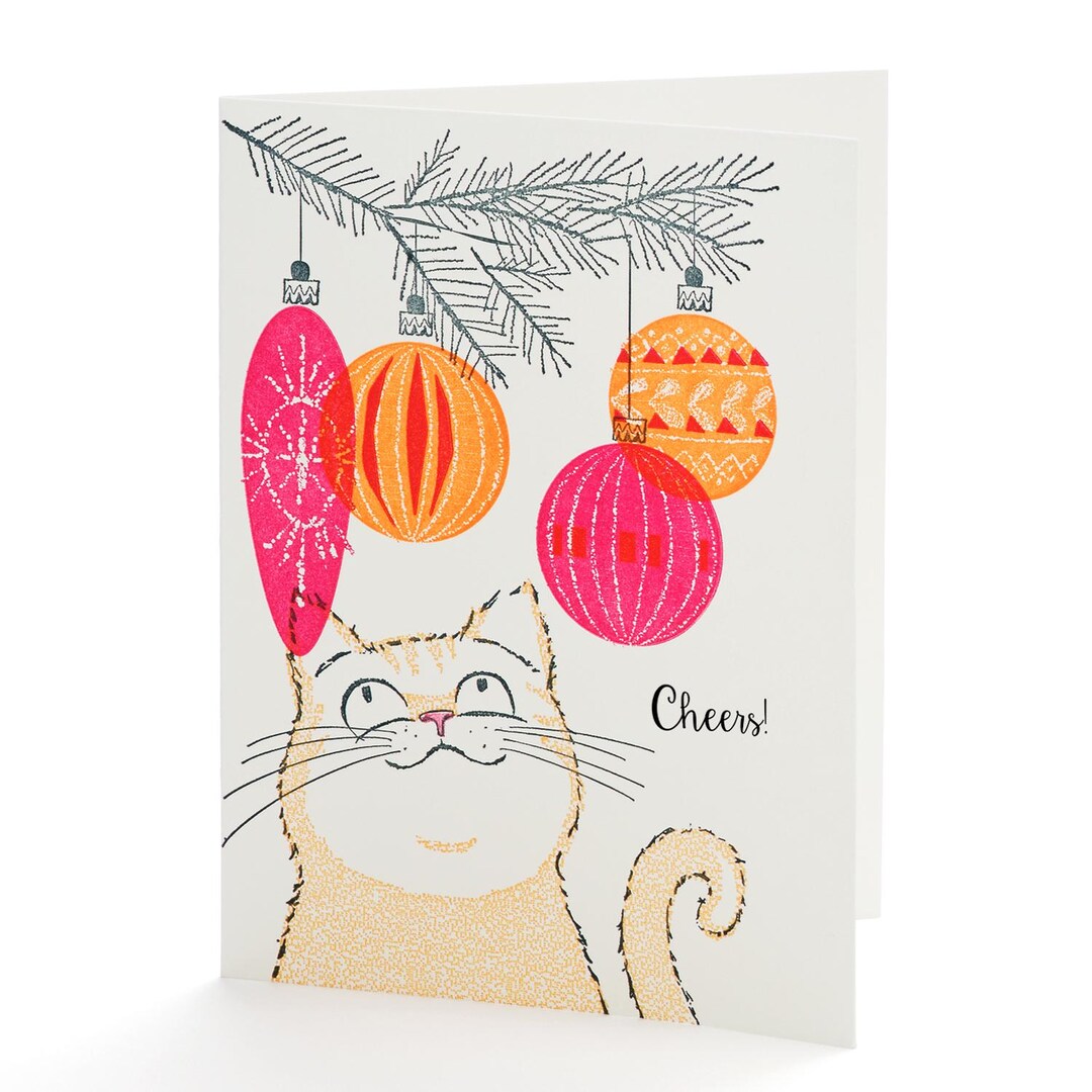 A2-250 Cat, Cheers! Letterpress Note Cards Set of 6 - Etsy