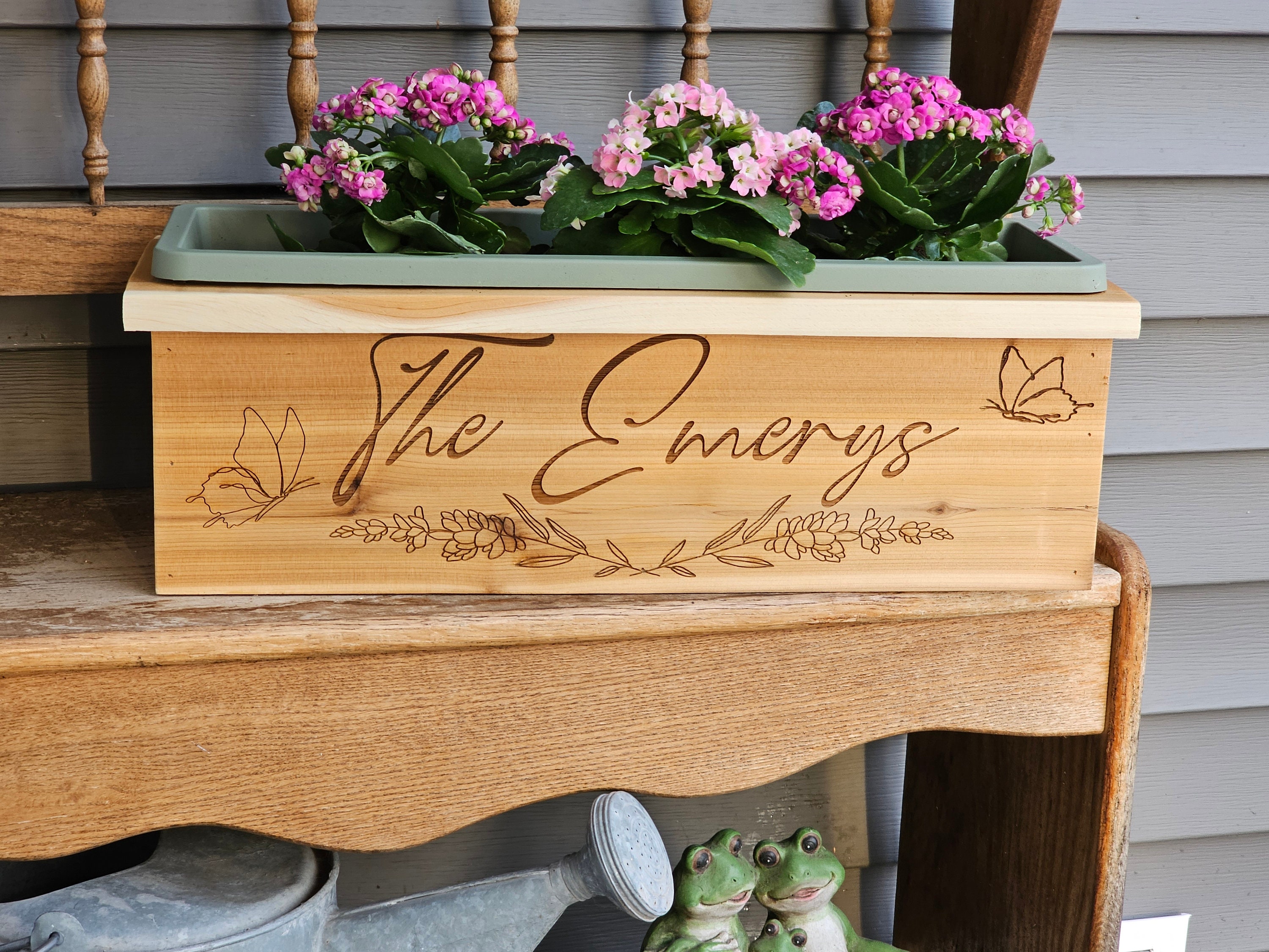 Personalized Cedar Planter - Outdoor Planter - Porch Decor - Etsy