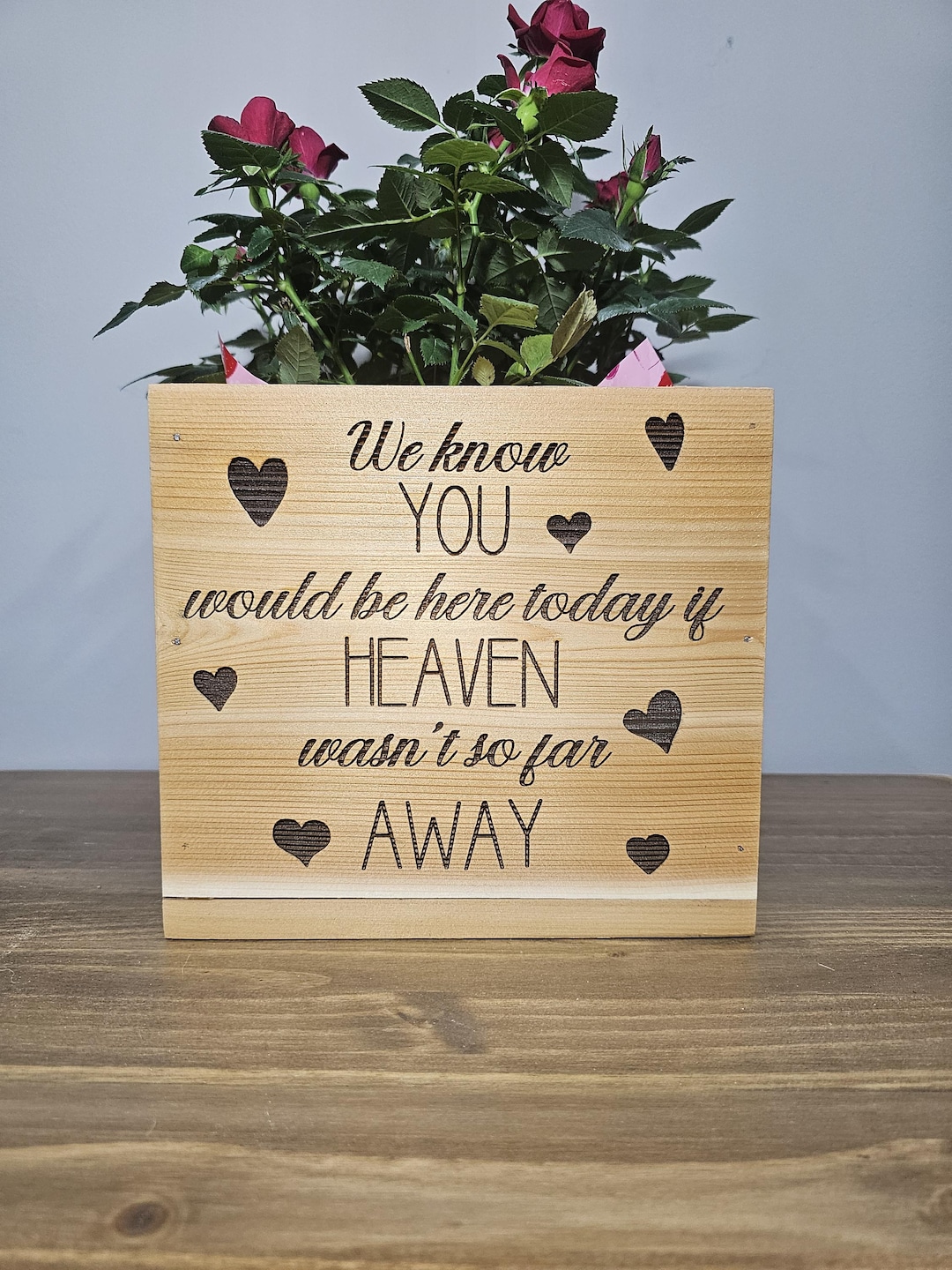 Memorial Personalized Flower Pot, Custom Wood Planter Box - Etsy