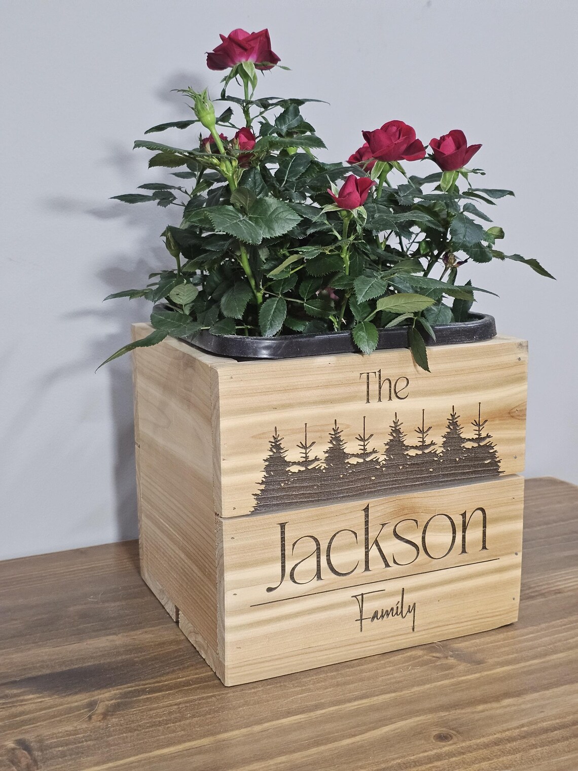 Personalized Flower Pot, Custom Wood Planter Box, Corporate Gifts - Etsy
