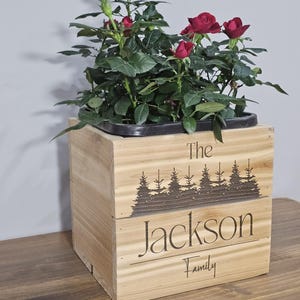 Personalized Flower Pot, Custom Wood Planter Box, Corporate Gifts - Etsy