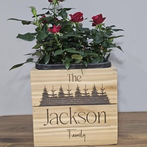 Personalized Flower Pot, Custom Wood Planter Box, Corporate Gifts - Etsy
