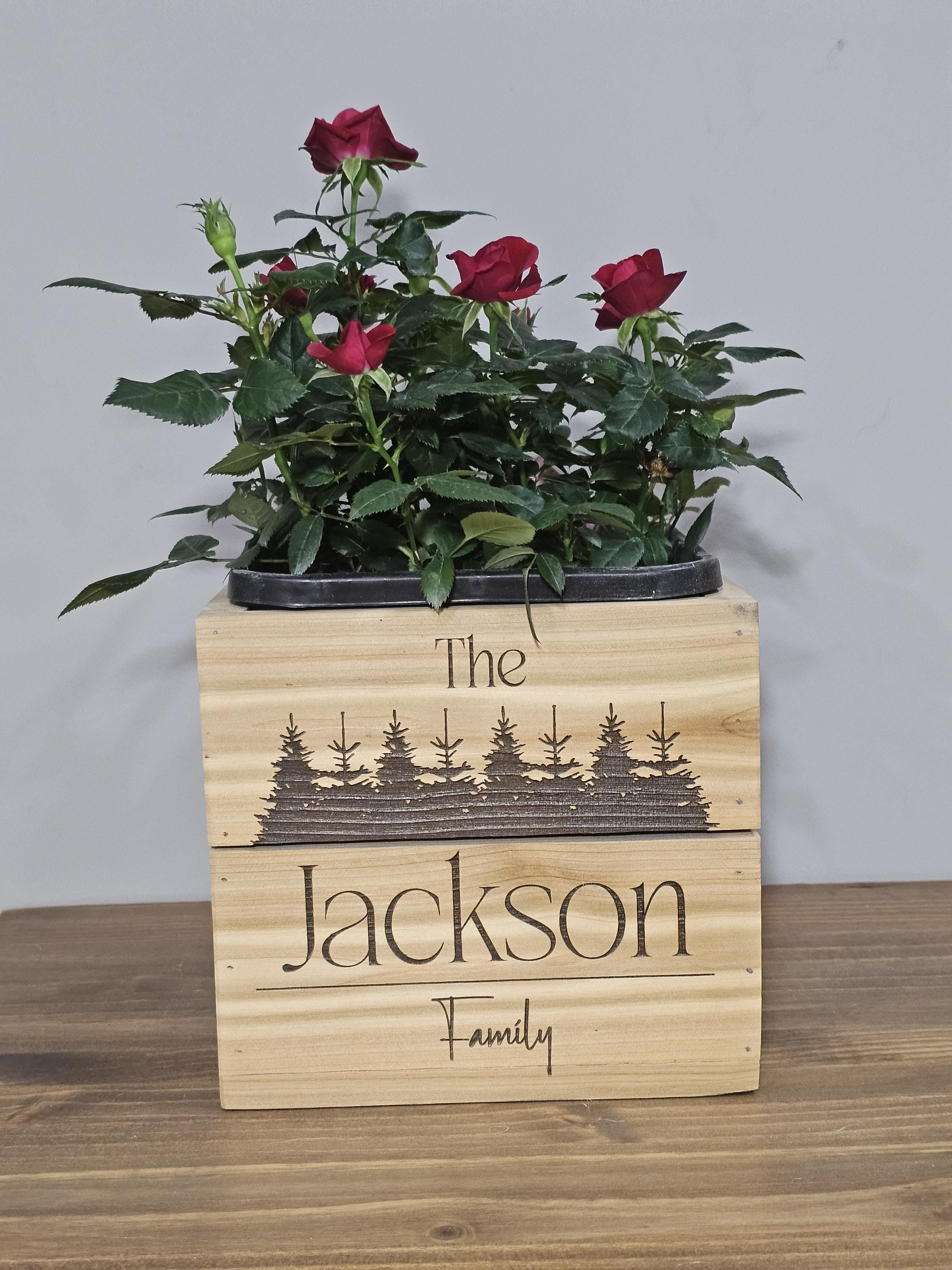 Personalized Flower Pot, Custom Wood Planter Box, Corporate Gifts - Etsy