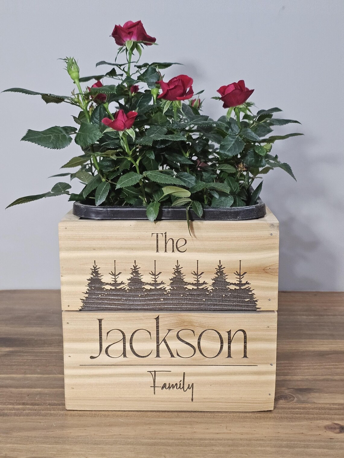 Personalized Flower Pot, Custom Wood Planter Box, Corporate Gifts - Etsy