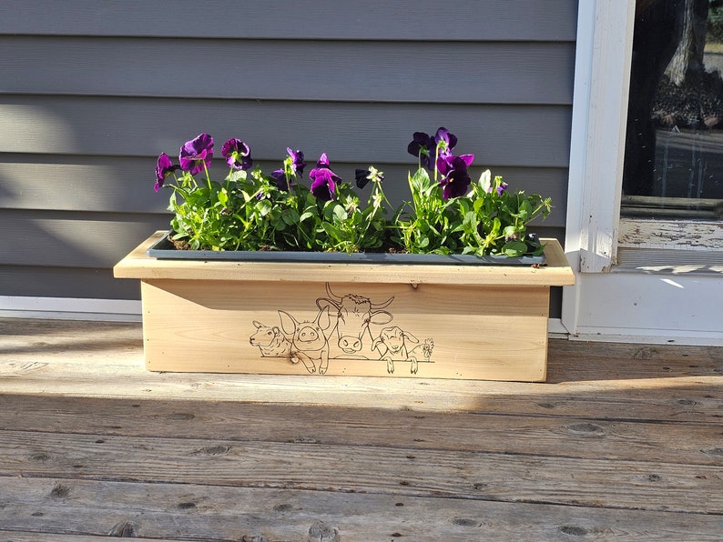 Farm Personalized Cedar Planter - Outdoor Planter - Front Porch Decor ...