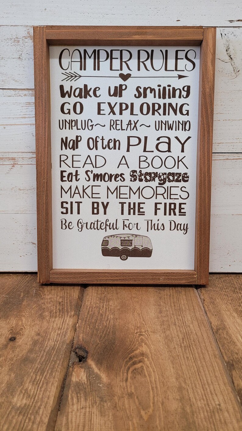 Camper Rules Sign Personalized Laser Engraved 8x 16 - Etsy