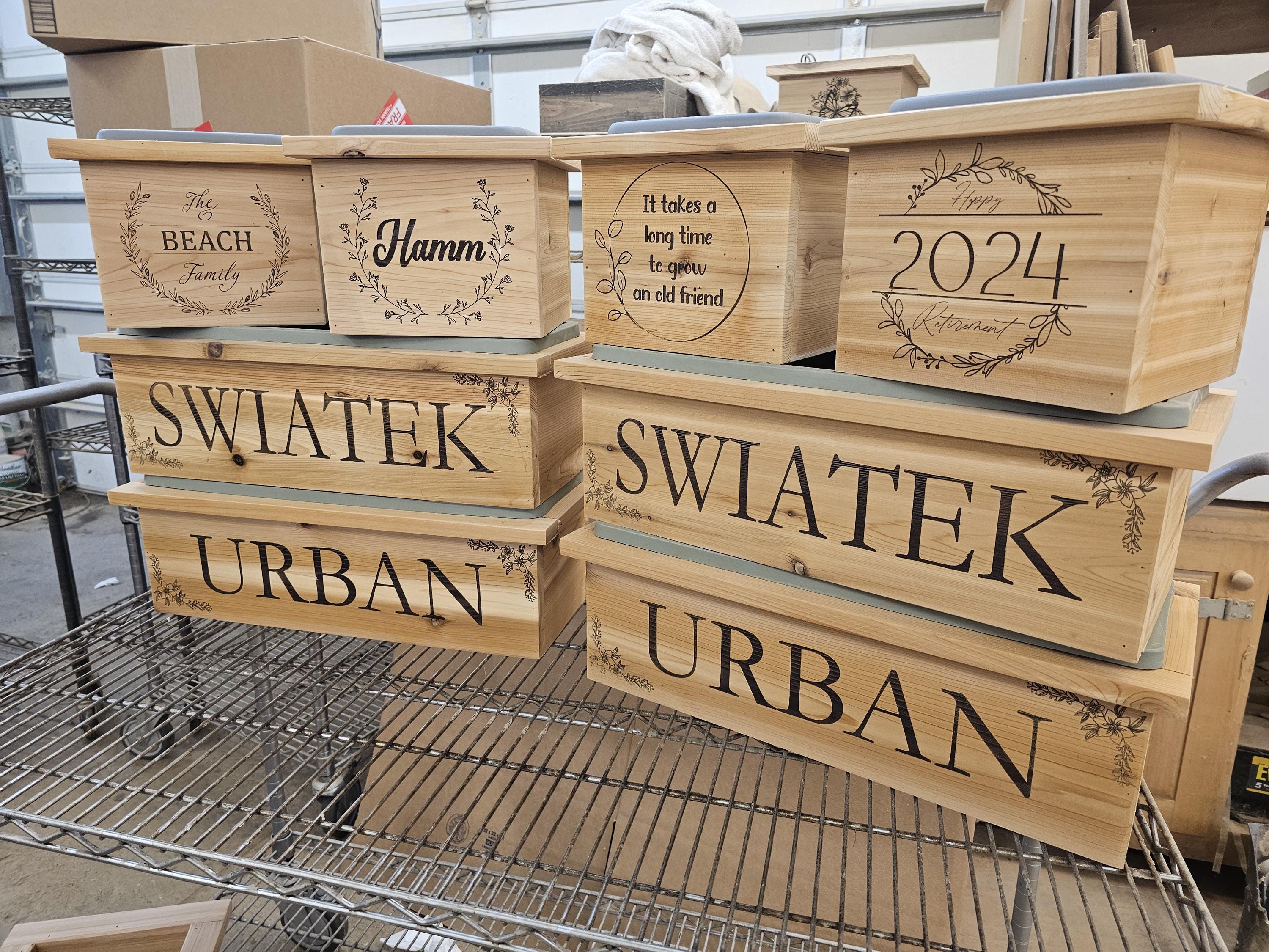 Personalized Planter Box, Custom Wood Flower Pot Laser Engraved - Etsy
