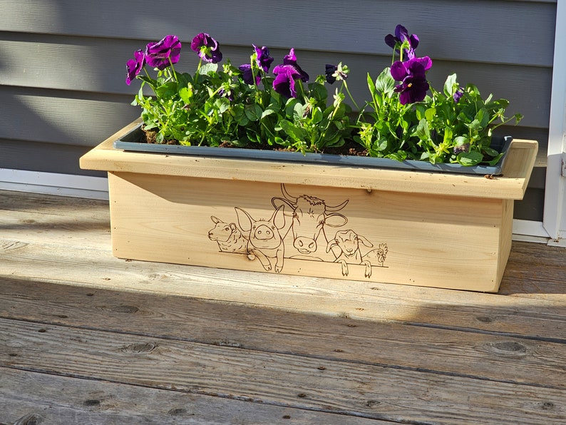 Farm Personalized Cedar Planter - Outdoor Planter - Front Porch Decor ...